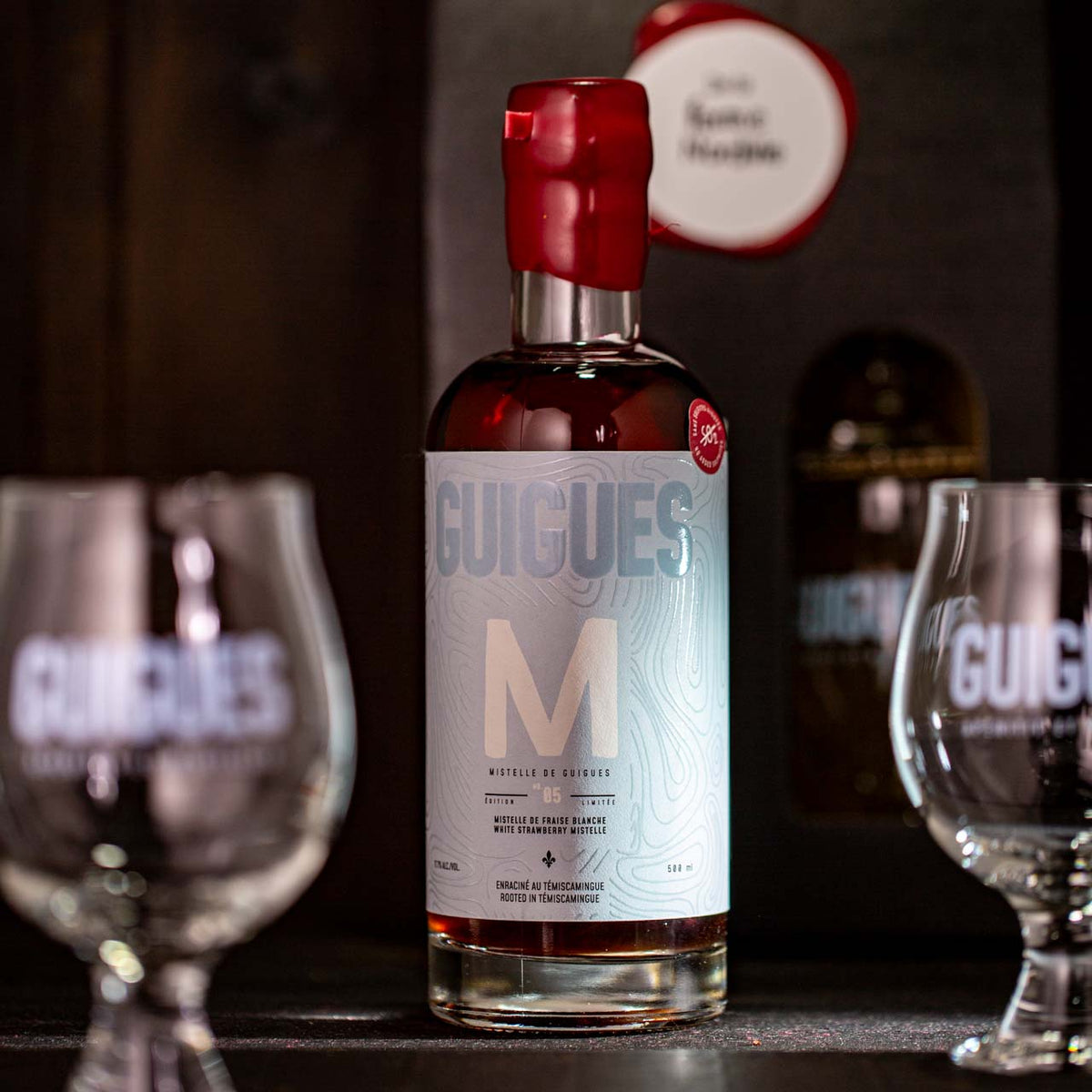 Ensemble 2 verres et Mistelle de Guigues M05 - Fraise blanche – nordvie